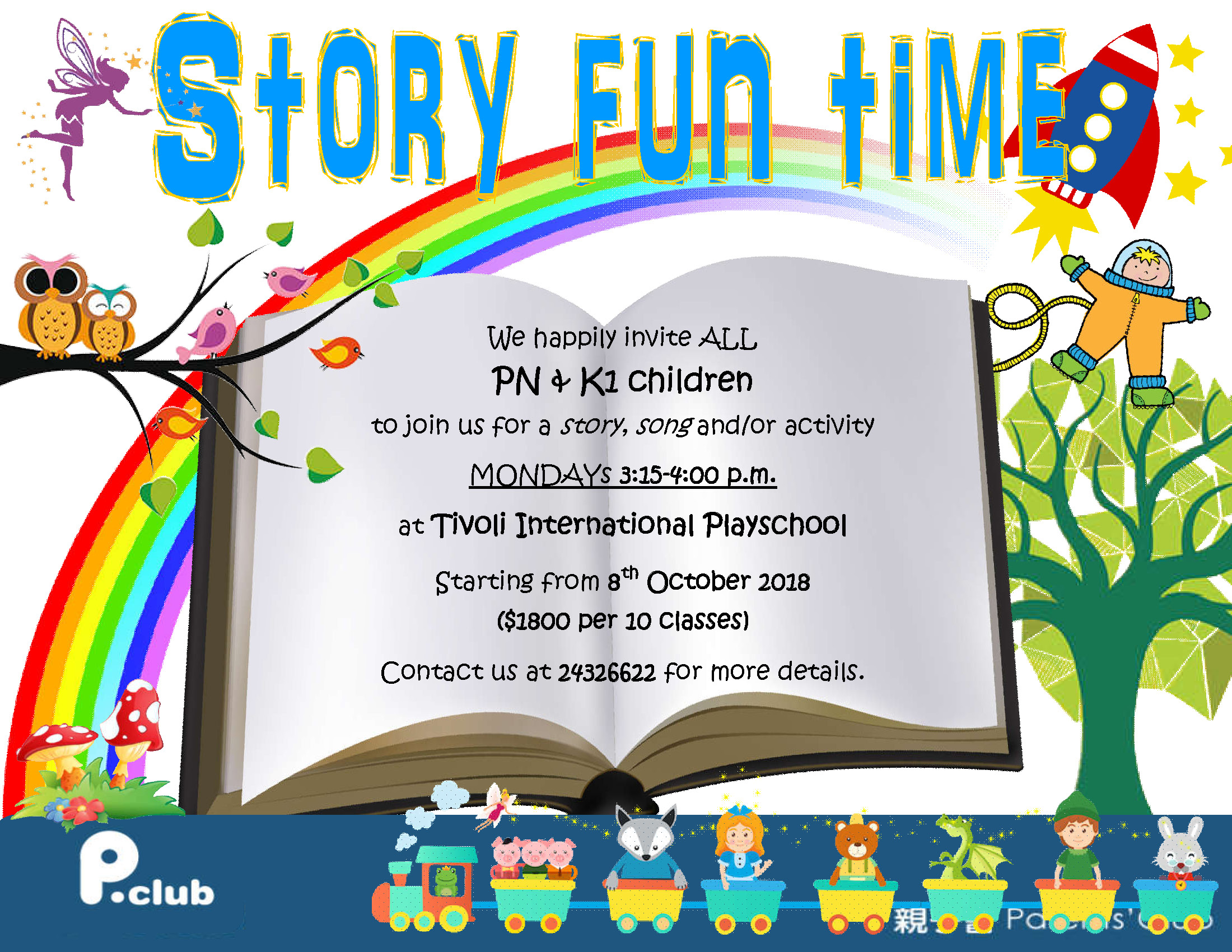 Enroll now: Story Fun time, Create & Explore | Tivoli Parents' Club